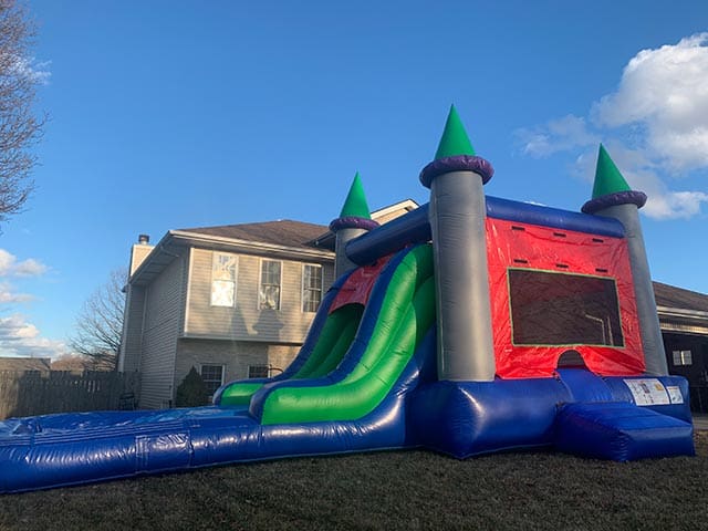 Gray & Red Combo Slide – The Bounce House Company